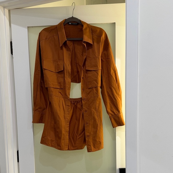 Zara | Jackets & Coats | Zara Rust Utility Jacket For Women | Poshmark